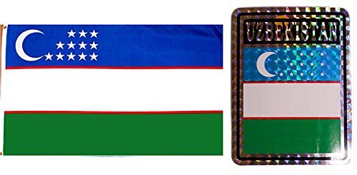 Wholesale Combo Set Uzbekistan Country 3x5 3 x5 Flag and Decal Fade ...