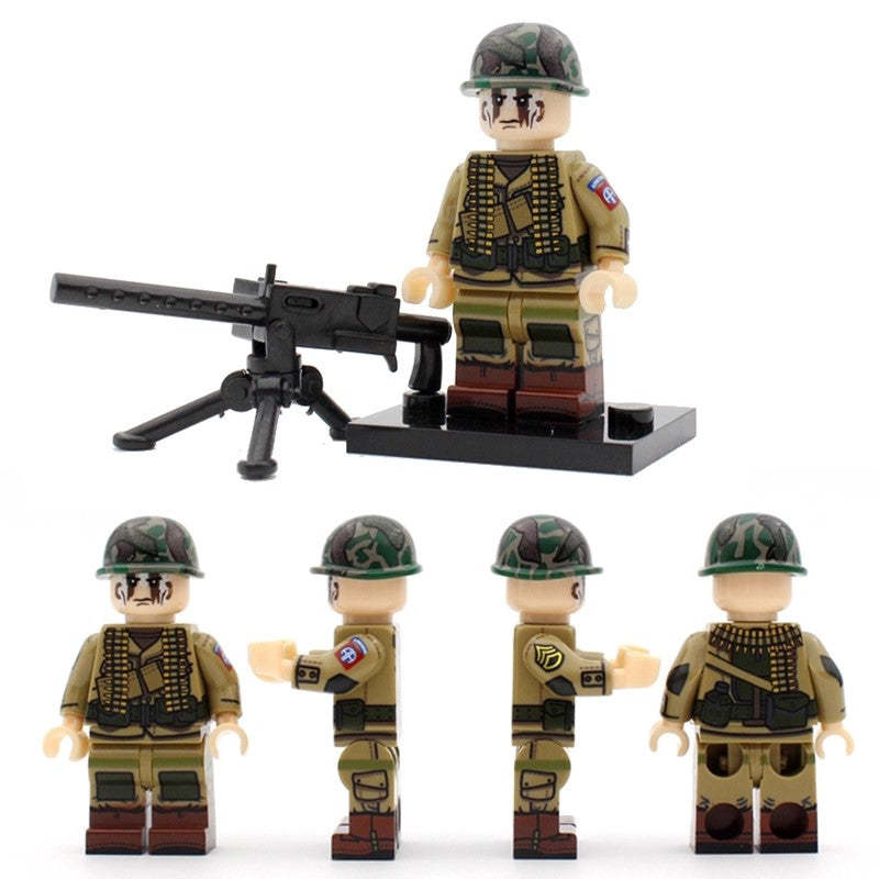 4pcs WW2 US Army 82nd Airborne Paratroopers Minifigures Weapons and ...