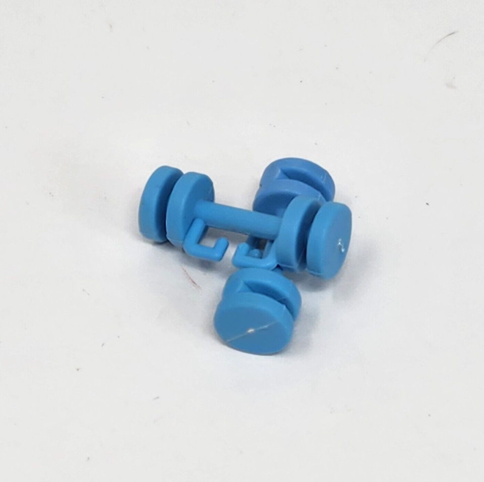 VINTAGE 1984 BARBIE FITNESS CENTER GYM 7975 BLUE PLASTIC DUMBBELLS ...