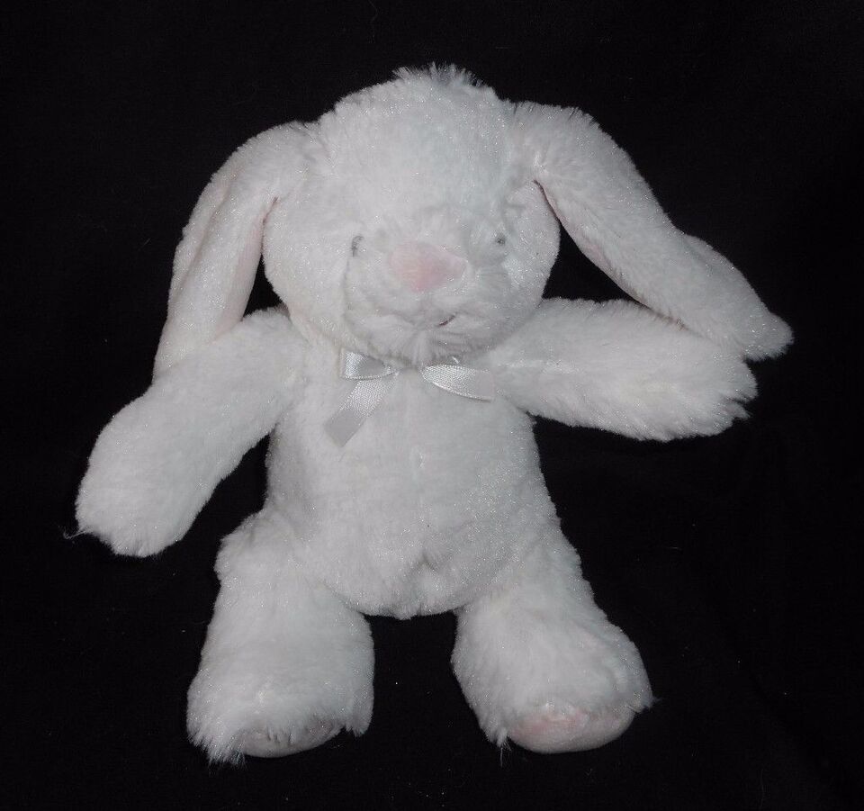 10" BLANKETS AND BEYOND WHITE BUNNY RABBIT STUFFED ANIMAL PLUSH SOFT ...