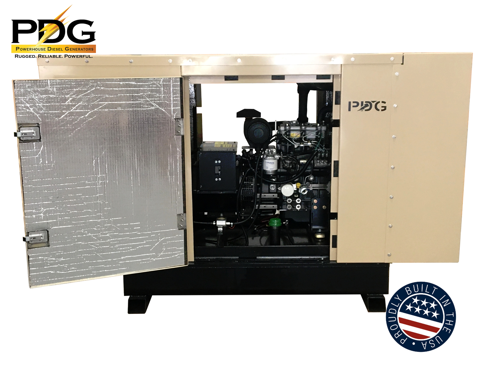 Perkins 14 kw Diesel Generator Sound Proof 50 Gallon Tank 2 wire auto ...