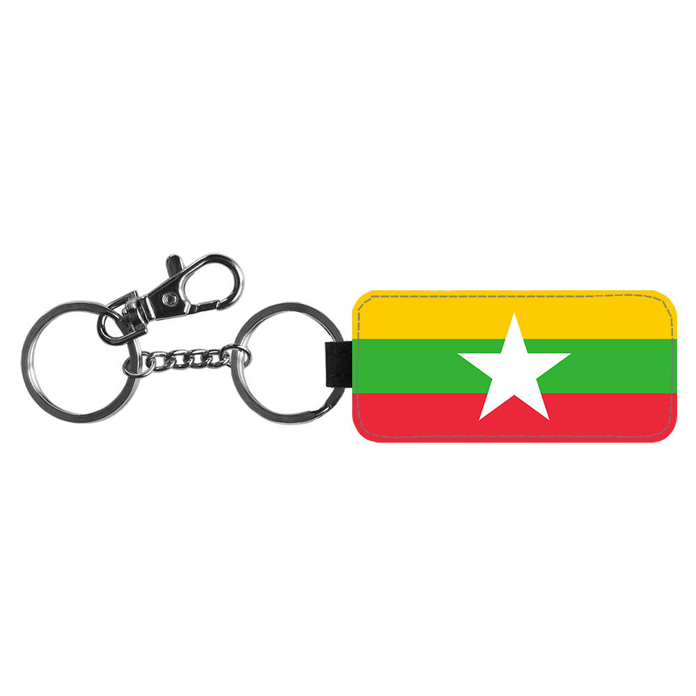 Flag of Myanmar Keychain, Myanmar Flag Keyring - Keychains