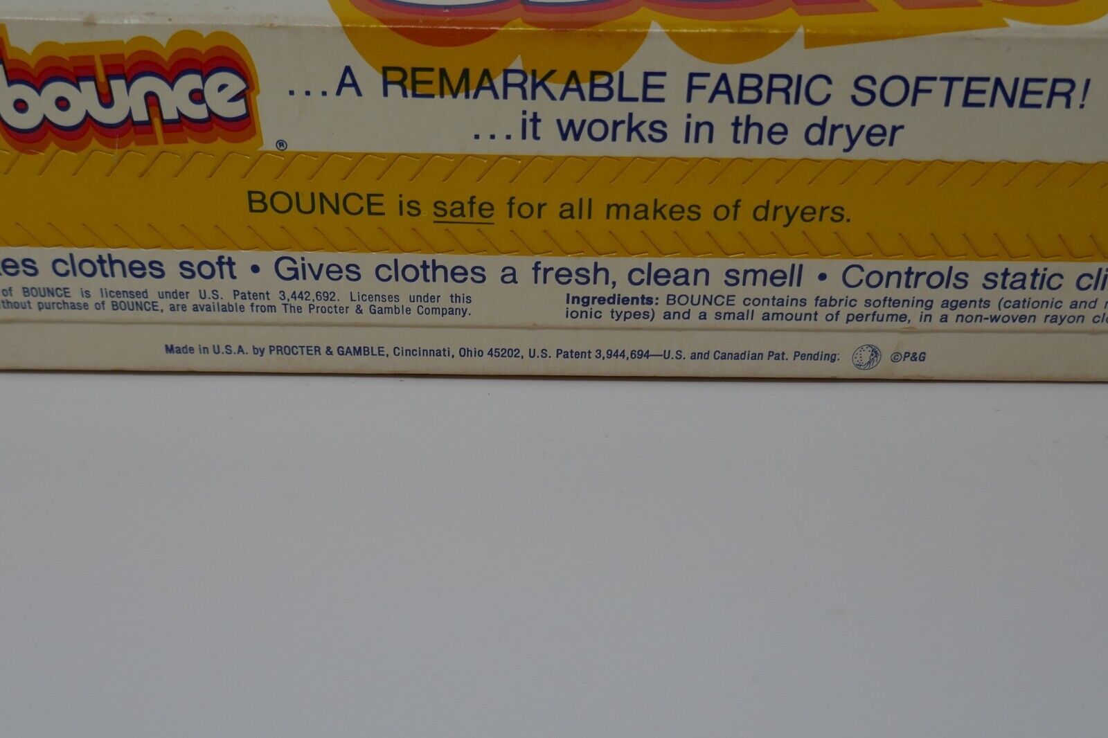 P&G 1980s Original Bounce Fabric Softener Dryer Sheets NOS TV Movie ...