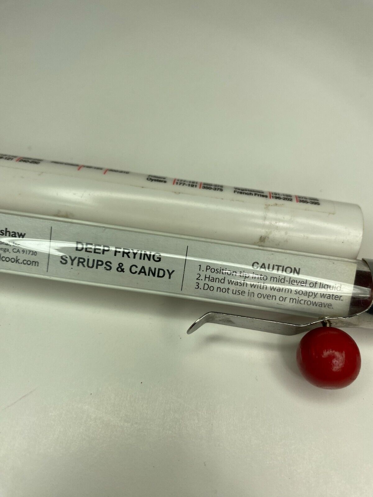 Vintage Pyrex Themometer Cover + Clip w/ Good Cook Bradshaw Themometer ...