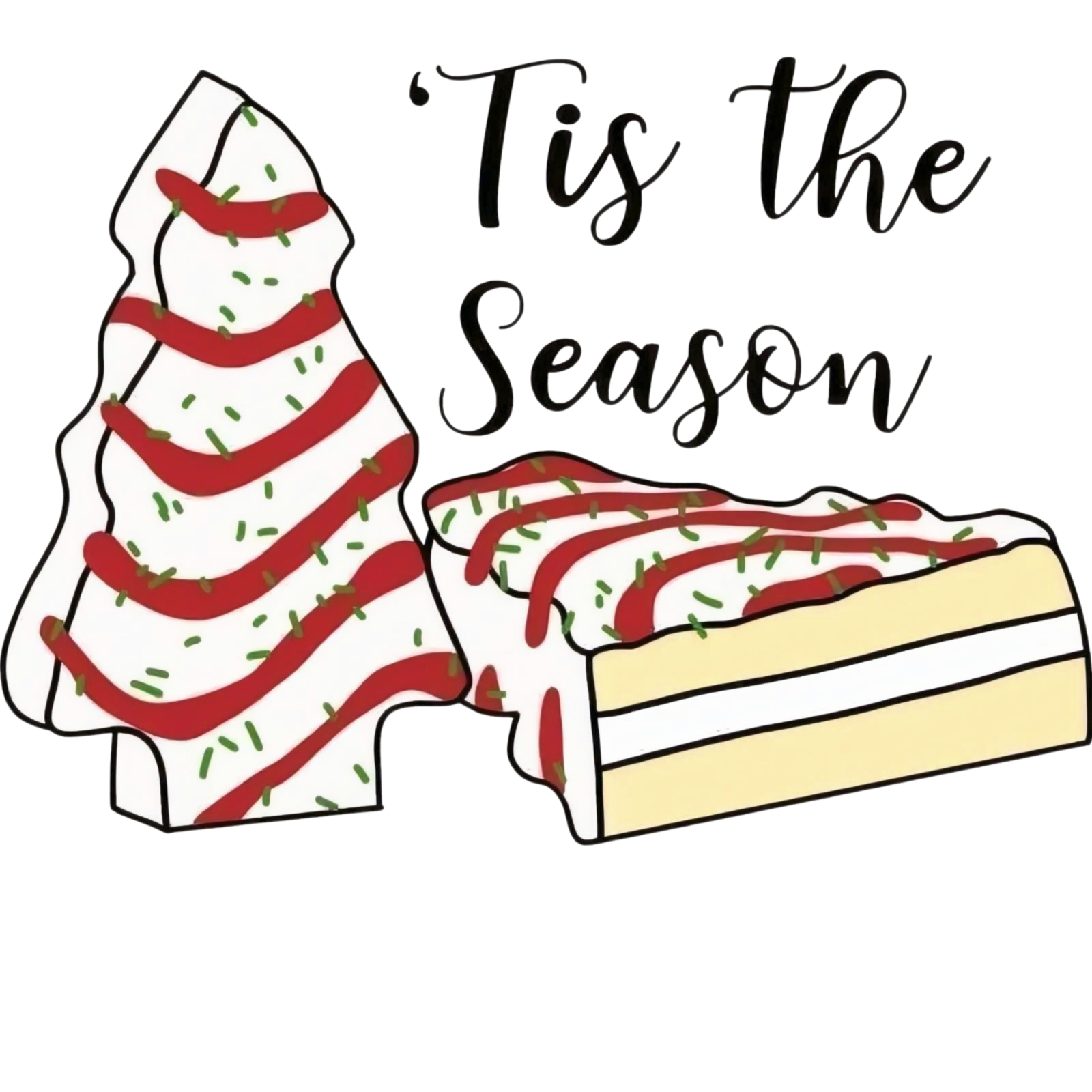 Tis the Season Little Debbie Christmas Tree Cake PNG Christmas PNG T ...