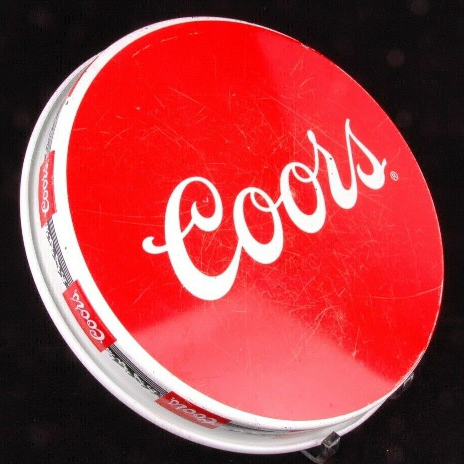 Vtg COORS Beer Tray-Coors is the One-White/Red-Large 13" Diameter-Bar ...