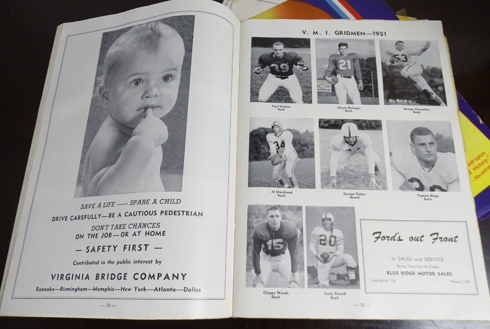 College Football Game Program, 1950's Vintage Virginia Tech VPI vs VMI ...