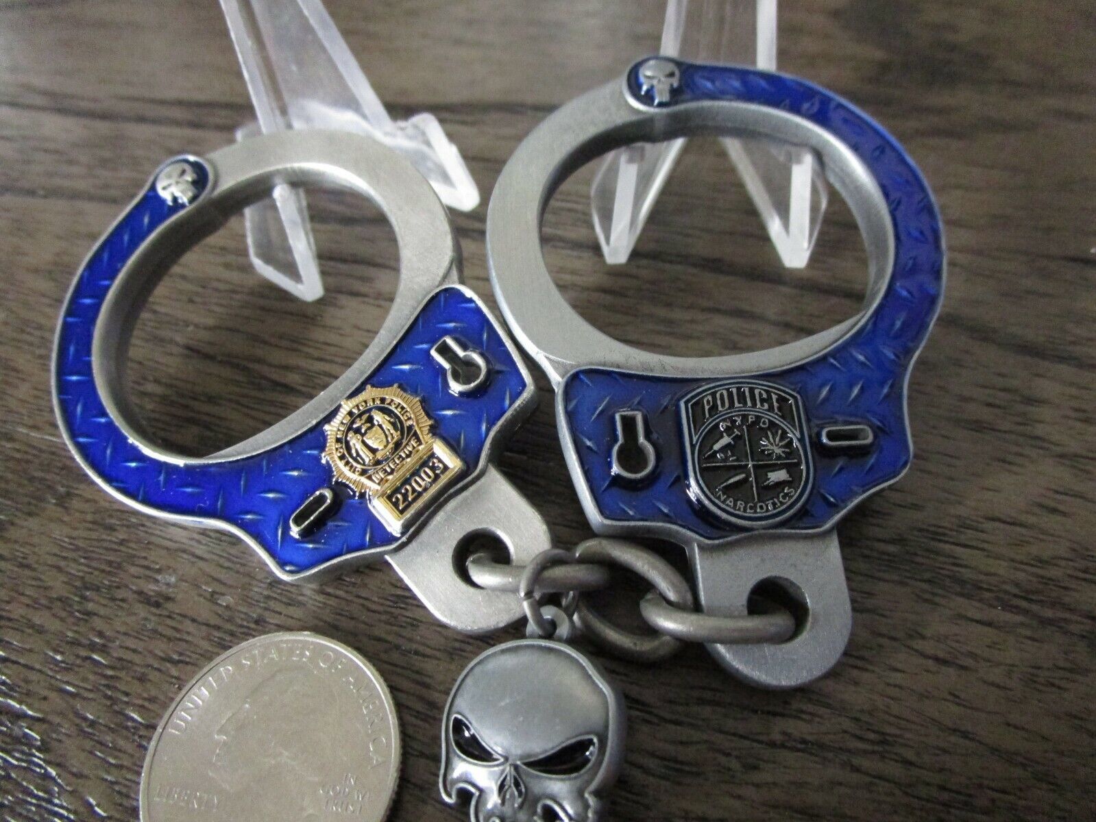 NYPD Narcotics Narco Handcuffs With Punisher Key Blue Version Challenge ...