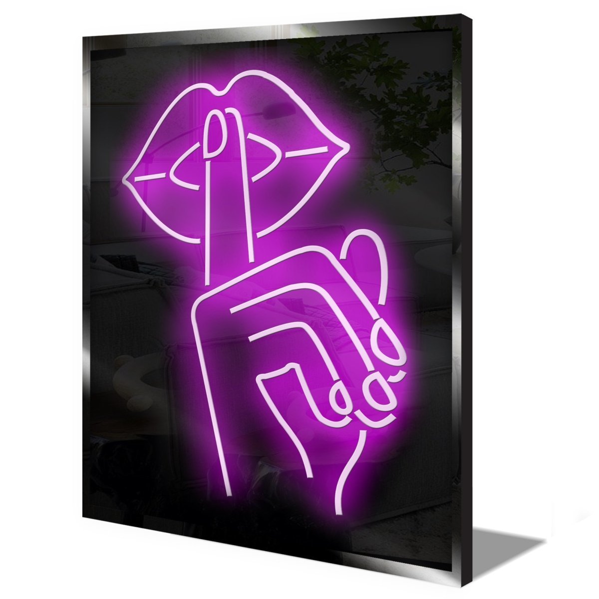 LED Neon Sign, 600mm x 500mm - SHHHH - Plaques & Signs