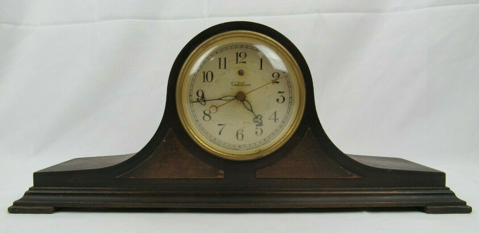 Vintage Warren Telechron M-1 Mantle Clock wood electric - Clocks