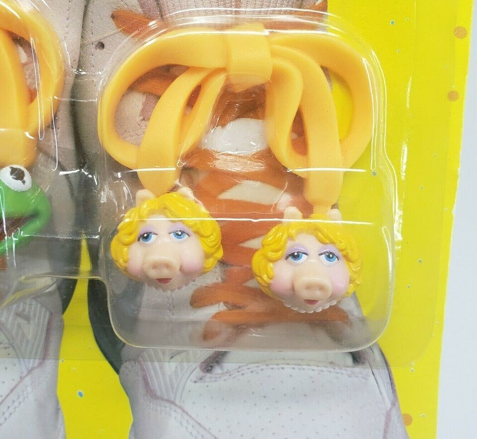 VINTAGE 1989 LACE FACES MUPPETS JIM HENSON KERMIT & MISS PIGGY MOC TOY ...