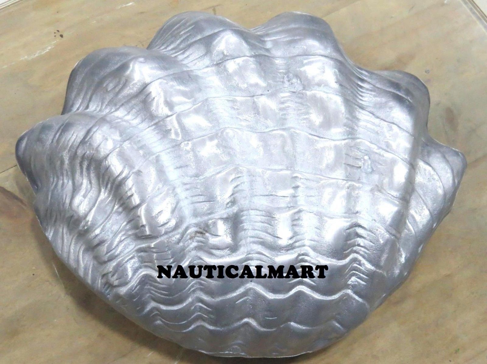 NauticalMart Chrome Clam Shell Sealife Decor Table Top Nautical ...