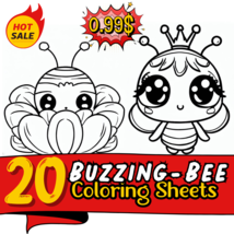 Buzzing Bee: 20 Kids Coloring Pages - Digital Art
