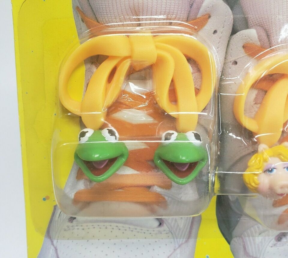 VINTAGE 1989 LACE FACES MUPPETS JIM HENSON KERMIT & MISS PIGGY MOC TOY ...