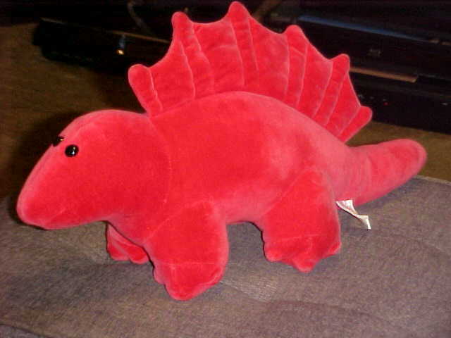 18" Red Dimetrodon Dinosaur Plush Toy By Manhattan Toy 1984 Extremely ...