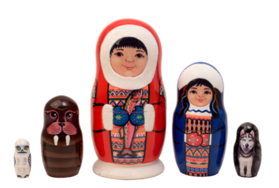 Golden Cockerel Eskimo Nesting Matryoshka Doll 5 piece set - Play Sets