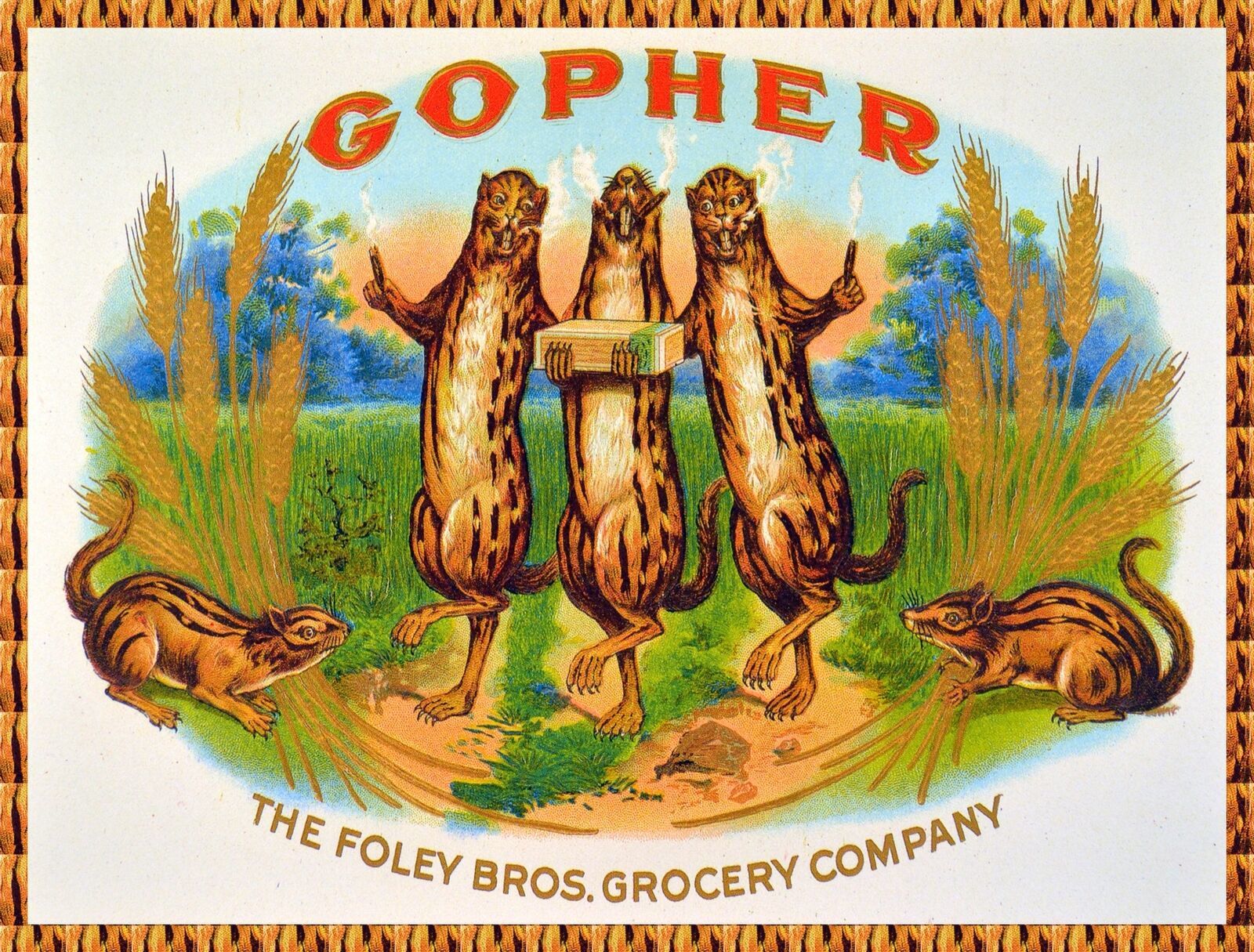 10917.Poster decor.Home interior.Room design.3 Funky Gophers smoking ...