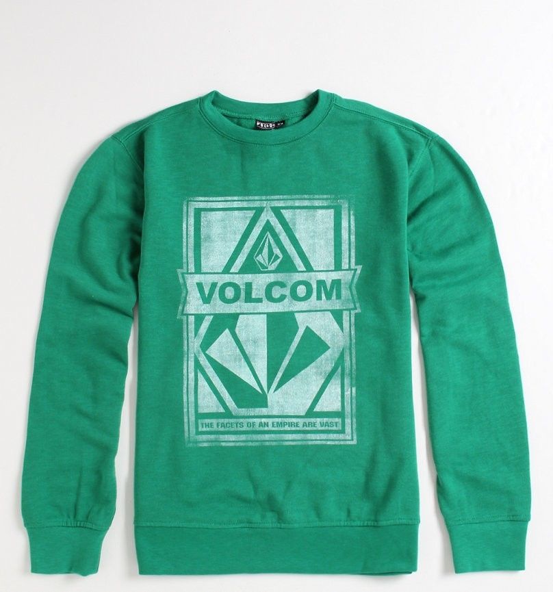 Volcom BLACK Wordmark Crew Neck Sweatshirt RED STONE LOGO NEW MEN'S ...