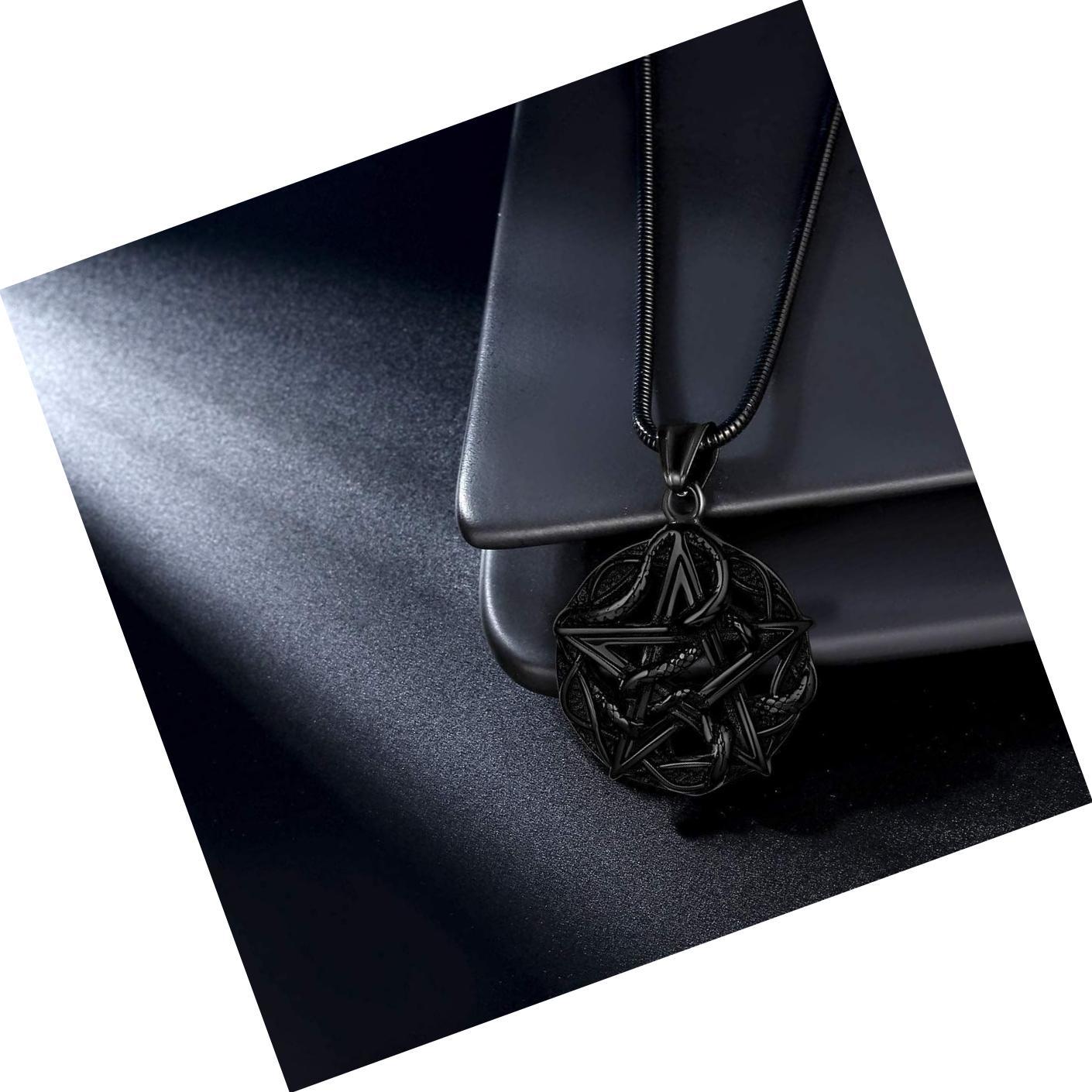 Pentagram Pentacle Wiccan Necklace -Star Satanic Pendant of - Necklaces ...