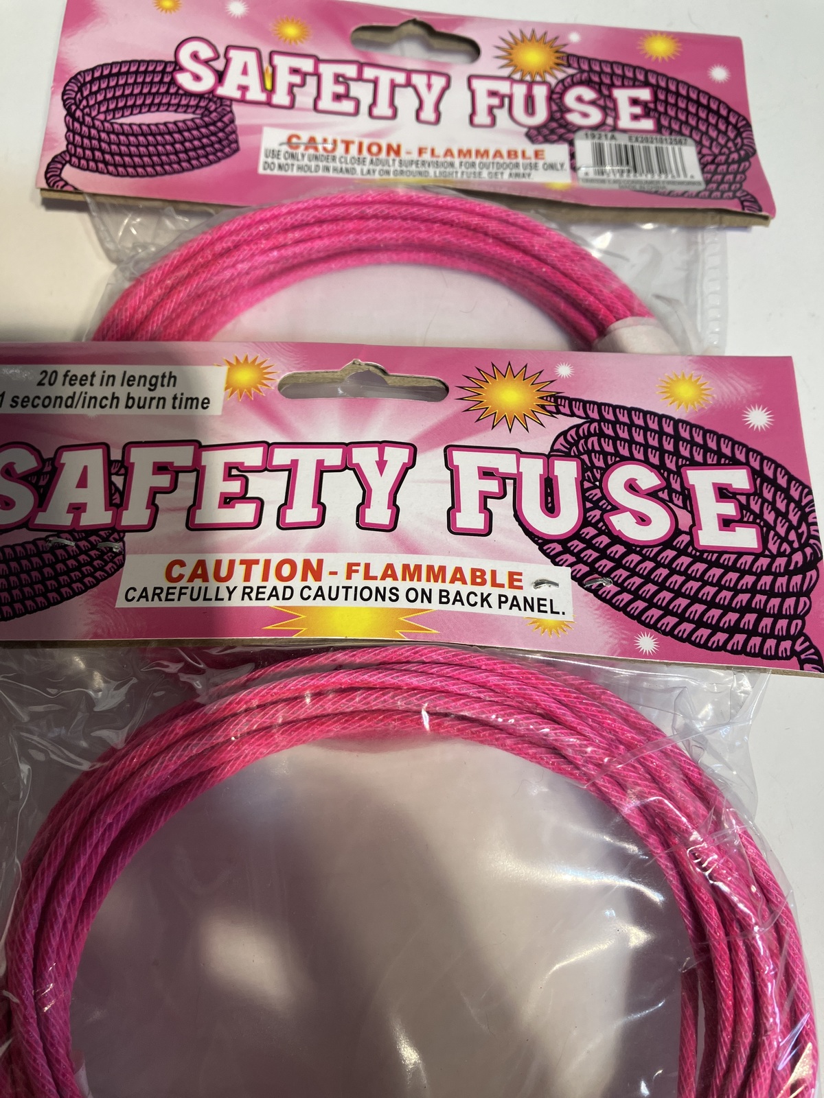 NOT EXPLOSIVE HOBBY Lot of 2 cannon fuse 40 feet safety fuse, hobby fuse,pink - Other Business ...