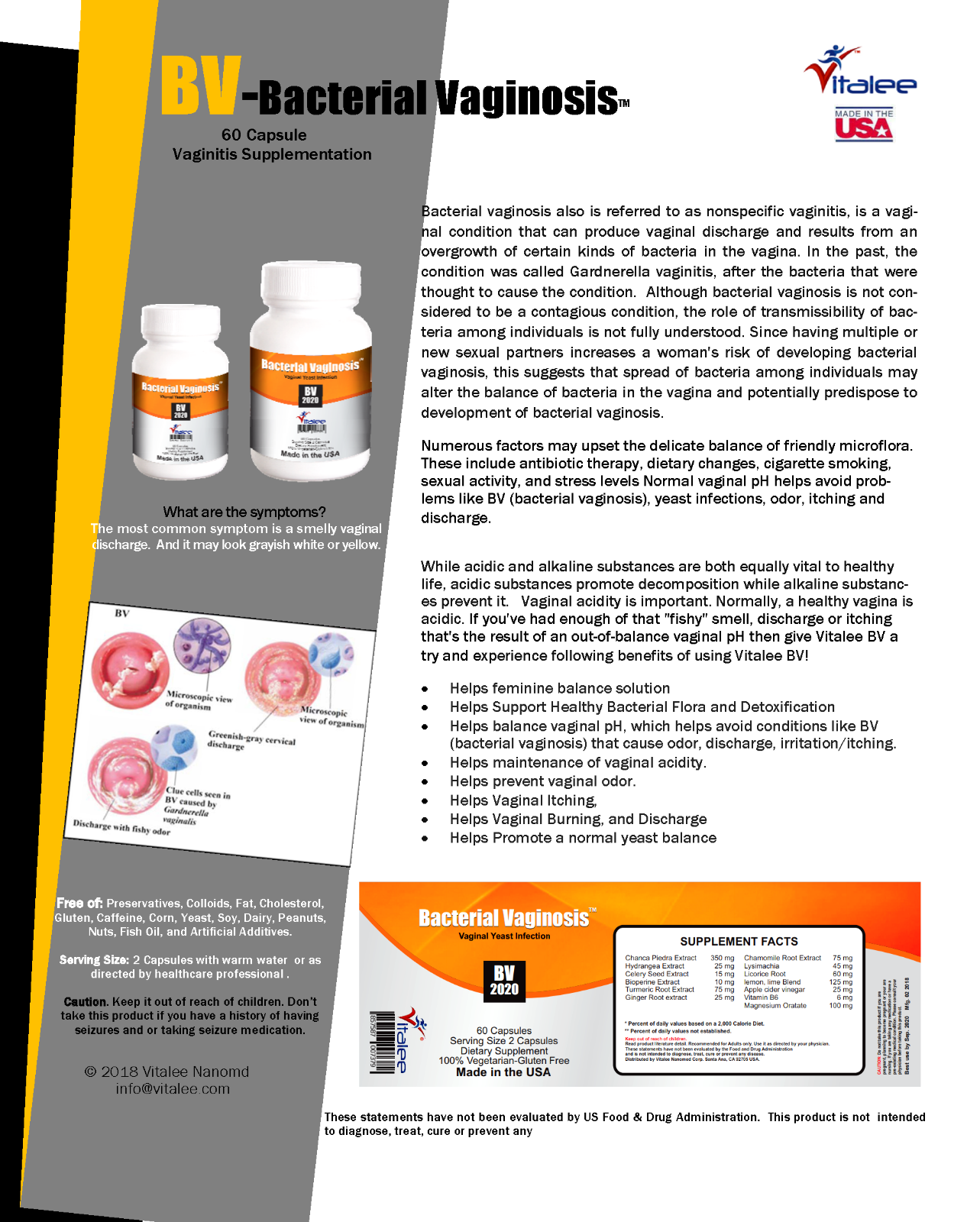 BV-Bacterial Vaginosis and Balanitis Thrush Infection Relief (Capsule ...