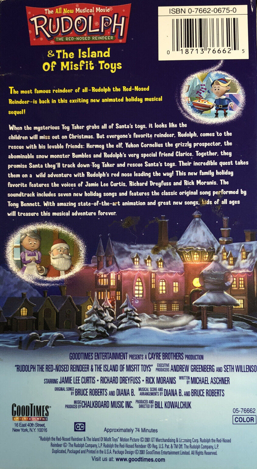 Rudolph The Island Of Misfits Toys(VHS 2001)TESTED-RARE VINTAGE-SHIPS N ...