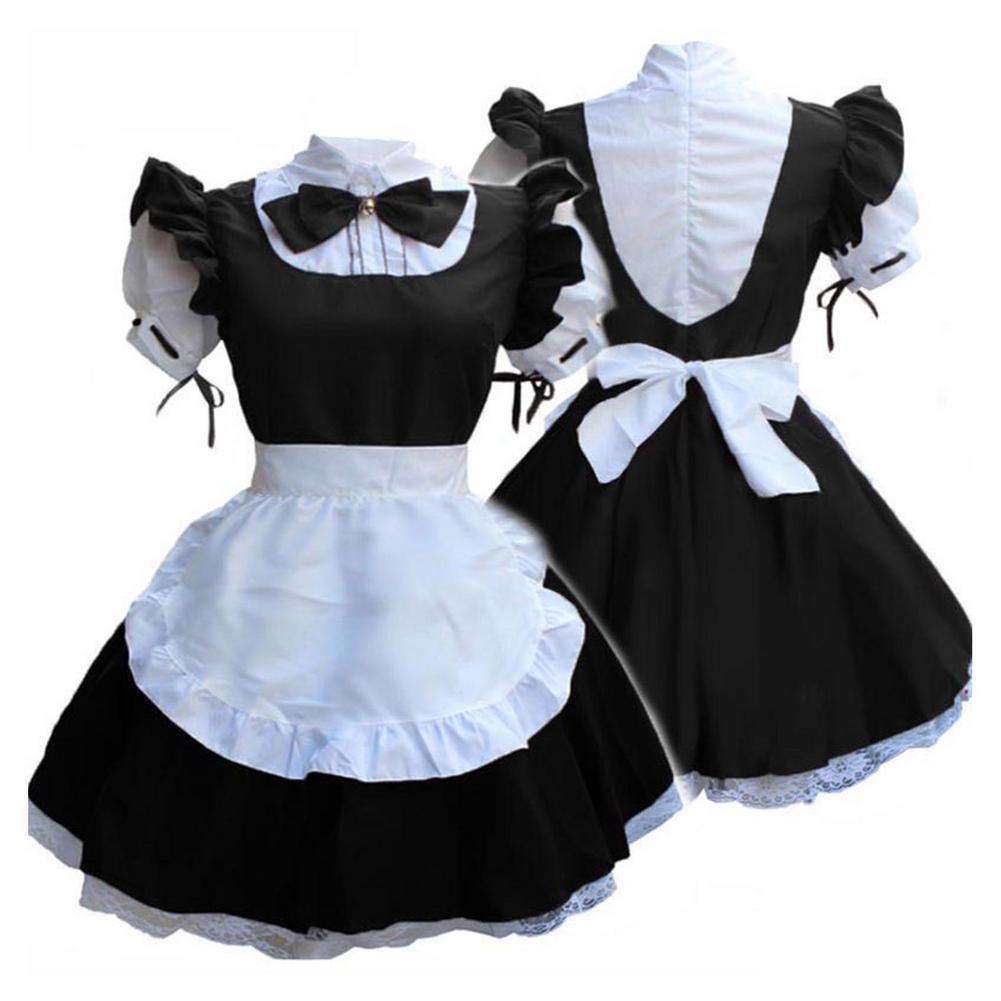 Woman Amine Cosplay Costume Black Cute Maid Costumes French Maid Dress