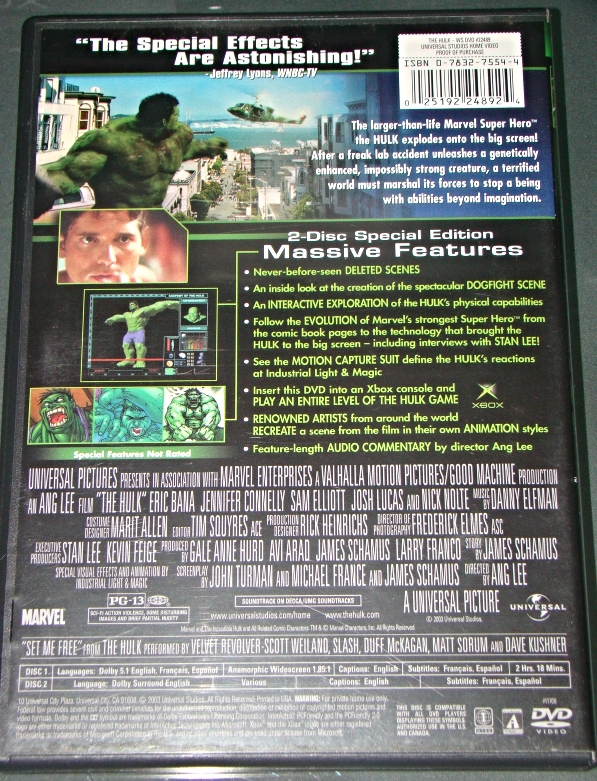 HULK - WIDESCREEN SPECIAL EDITION (2-DISC) - DVDs & Blu-ray Discs