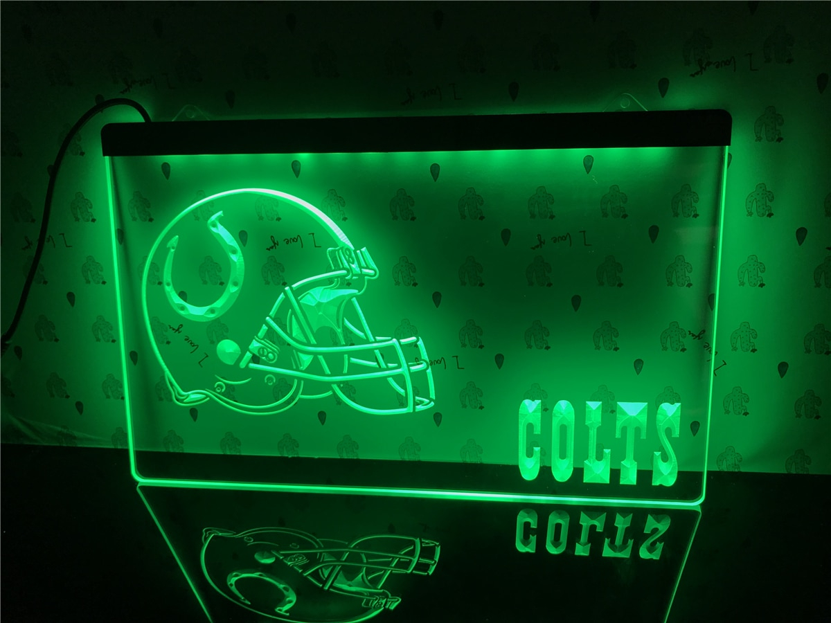 NFL INDIANAPOLIS COLTS LED Neon Sign for Game Room,Office,Bar,Man Cave ...