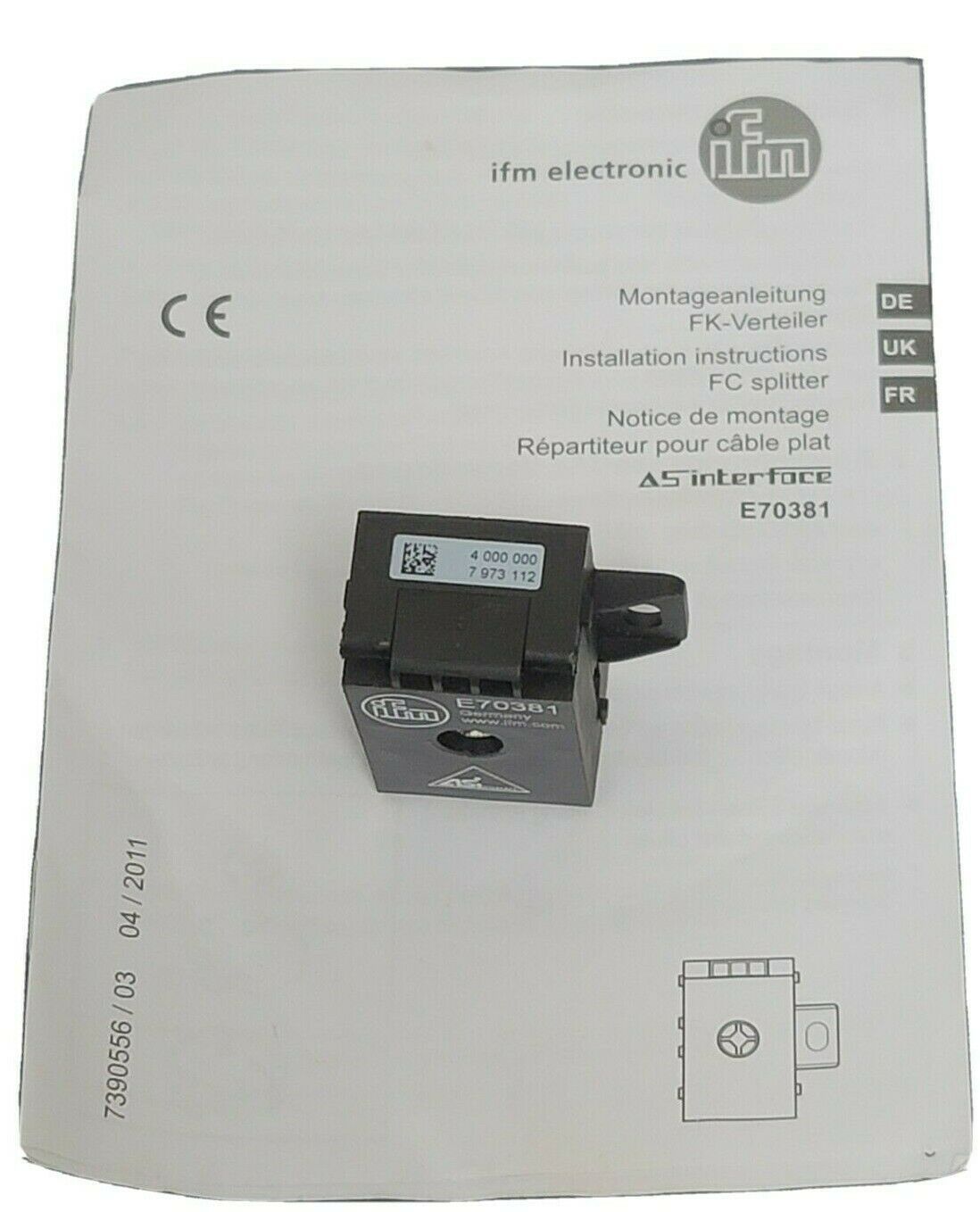 NEW IFM E70381 FLAT CABLE SPLITTER - Other Business & Industrial