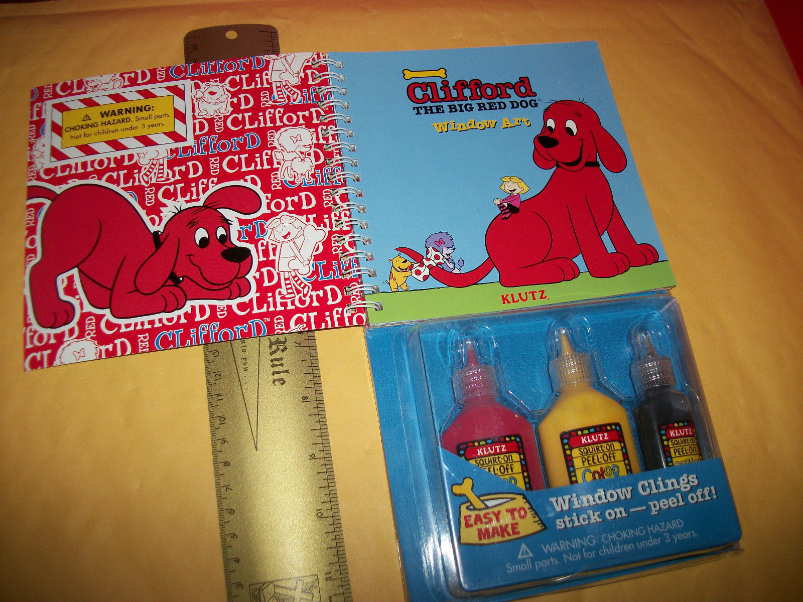 Clifford Craft Kit Paint Klutz Window Art Big Red Dog Activity Book Toy ...