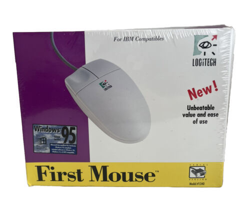 Logitech First Mouse Wheel PS/2 Wired Trackball Model 1340 NEW - Mice ...