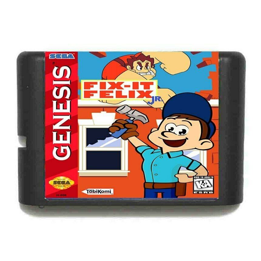 Fix It Felix Jr Sega Genesis Game Cartridge Arcade Mini New Wreck Ralph Disney - Video Games