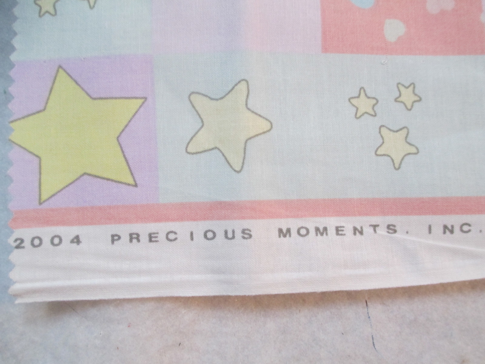 Precious Moments Panel Boy Girl Stork Blocks in Pastels to Quilt Sew ...