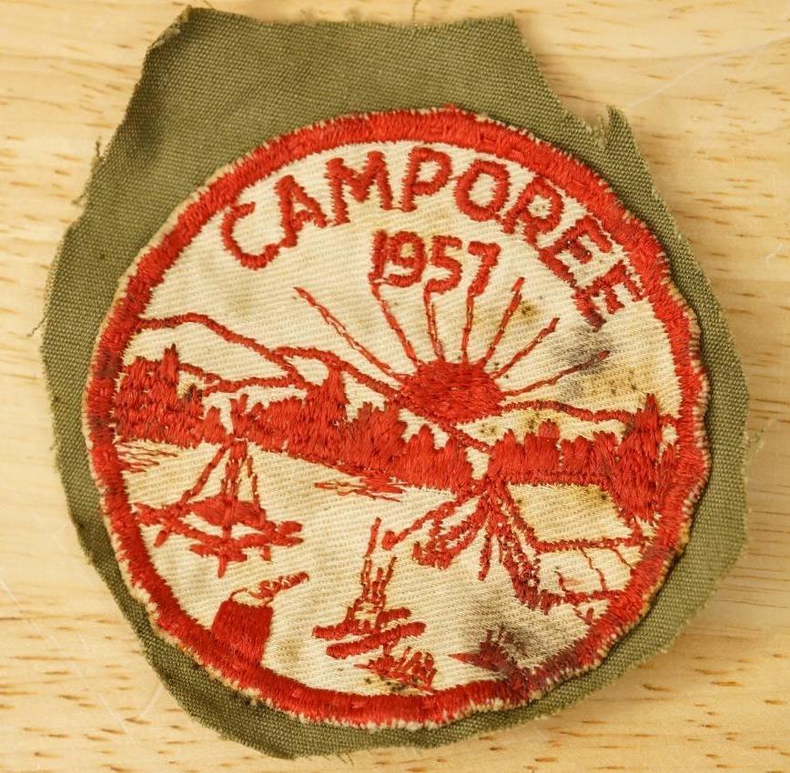 Vintage BSA Scouting Boy Scout Patch 1957 Camporee On Uniform Scrap - Other