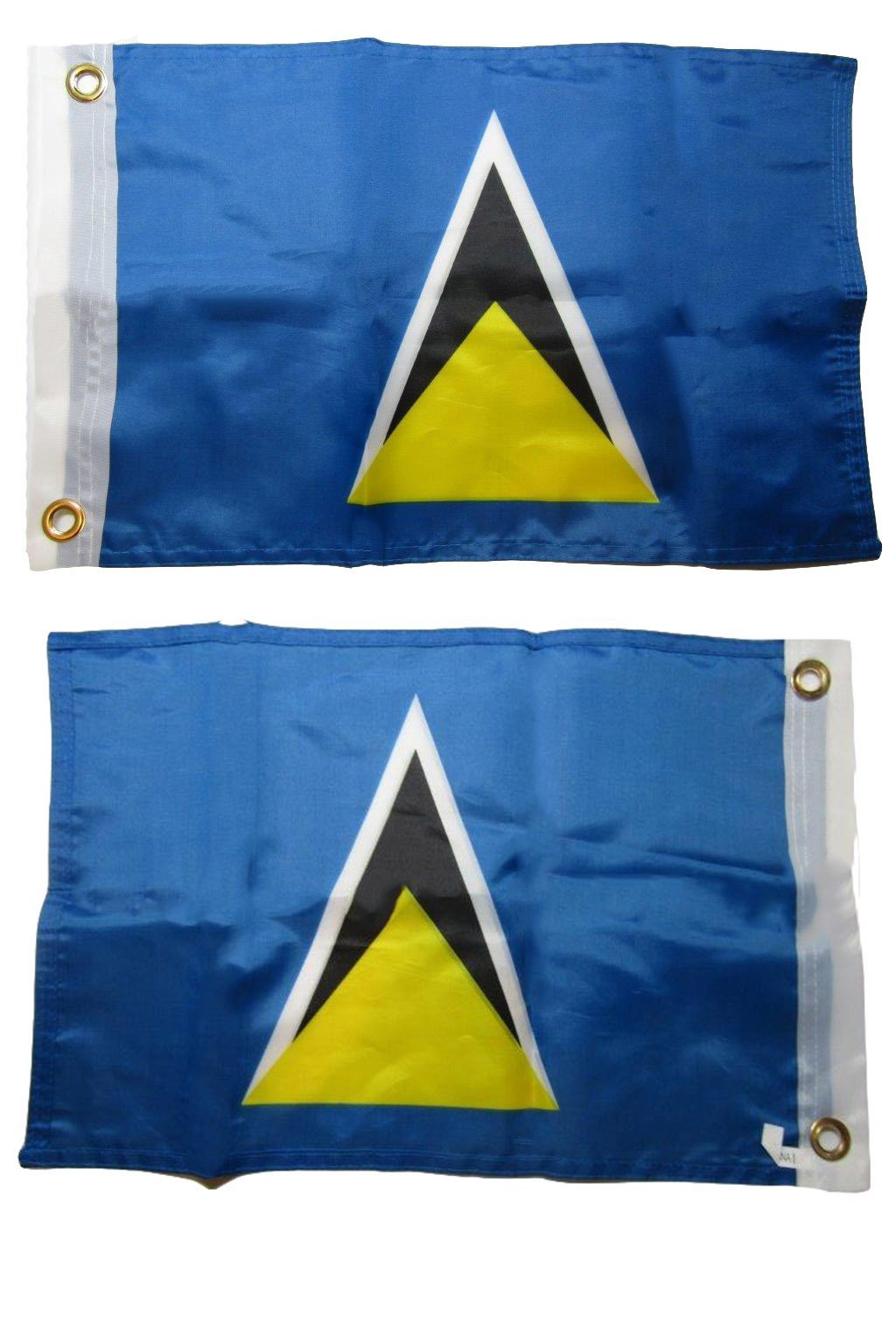 12x18 St. Lucia Country 2ply Double Sided 12"x18" Flag Grommets Fade ...