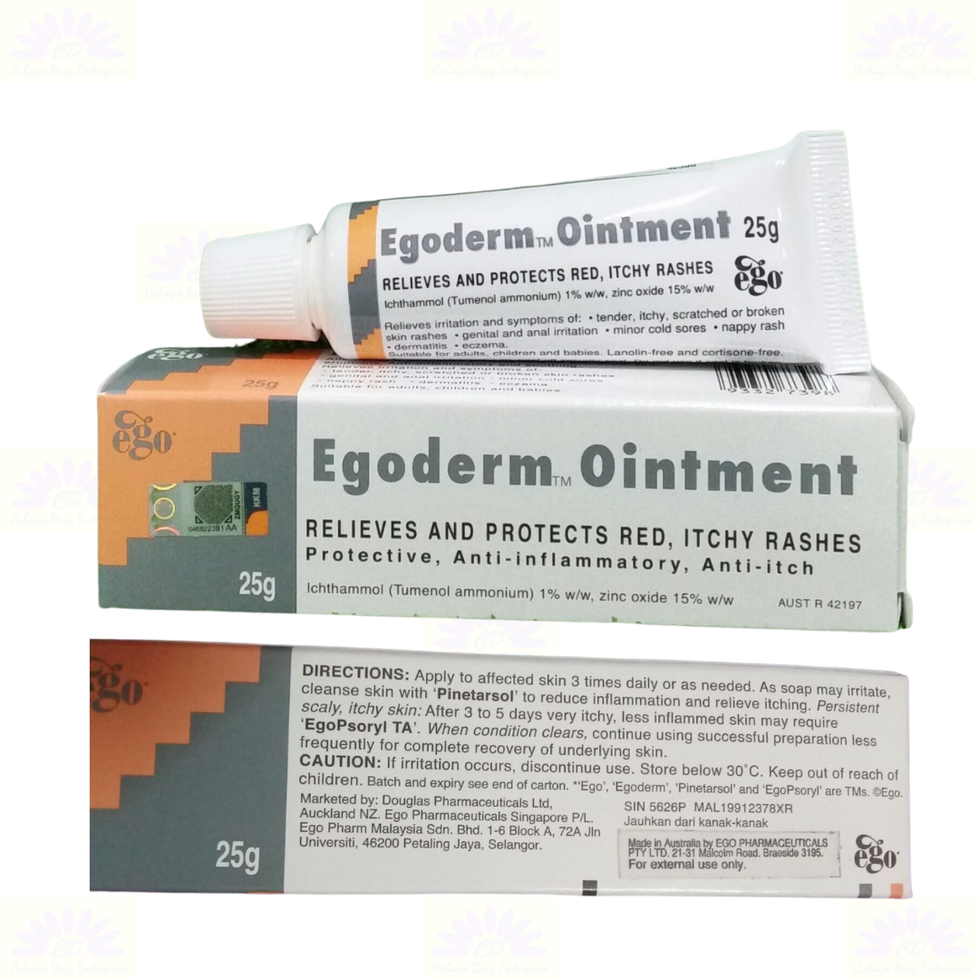 1 X Egoderm Ointment 25g Reduce Red Itchy Rashes Eczema Dermatitis Dry ...