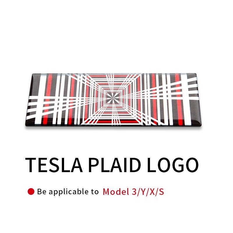 Model3 New PLAID Logo Car Sticker Auto Emblem Decals For Model 3 Y S X ...