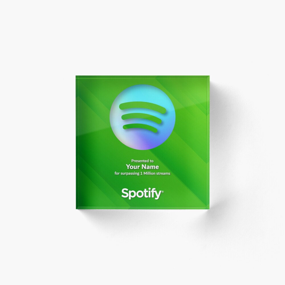 Custom Design & Personalized Spotify Streams Milestone Award Plaque ...