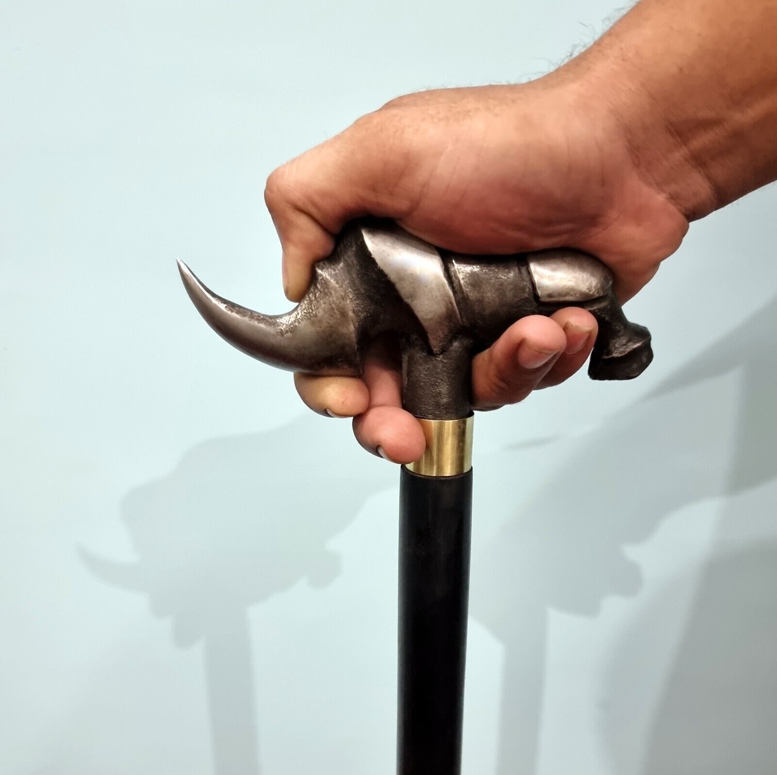 The Greater One-Horned Rhino Walking Stick Comfortable Grip Rhinoceros ...