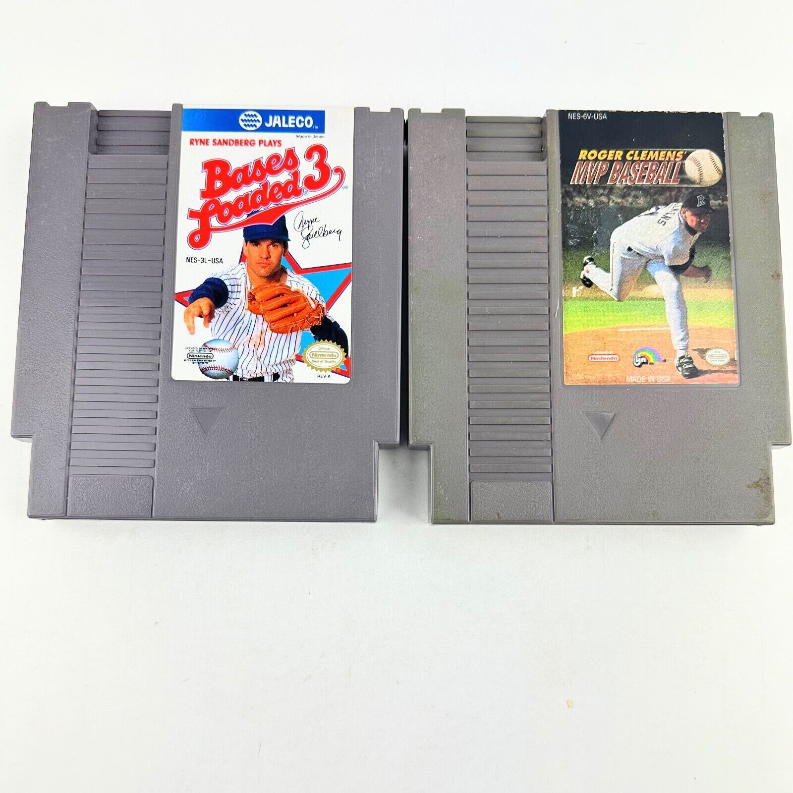 (2) NES Video Games: Bases Loaded 3 Ryne Sandberg + Roger Clemens' MVP ...