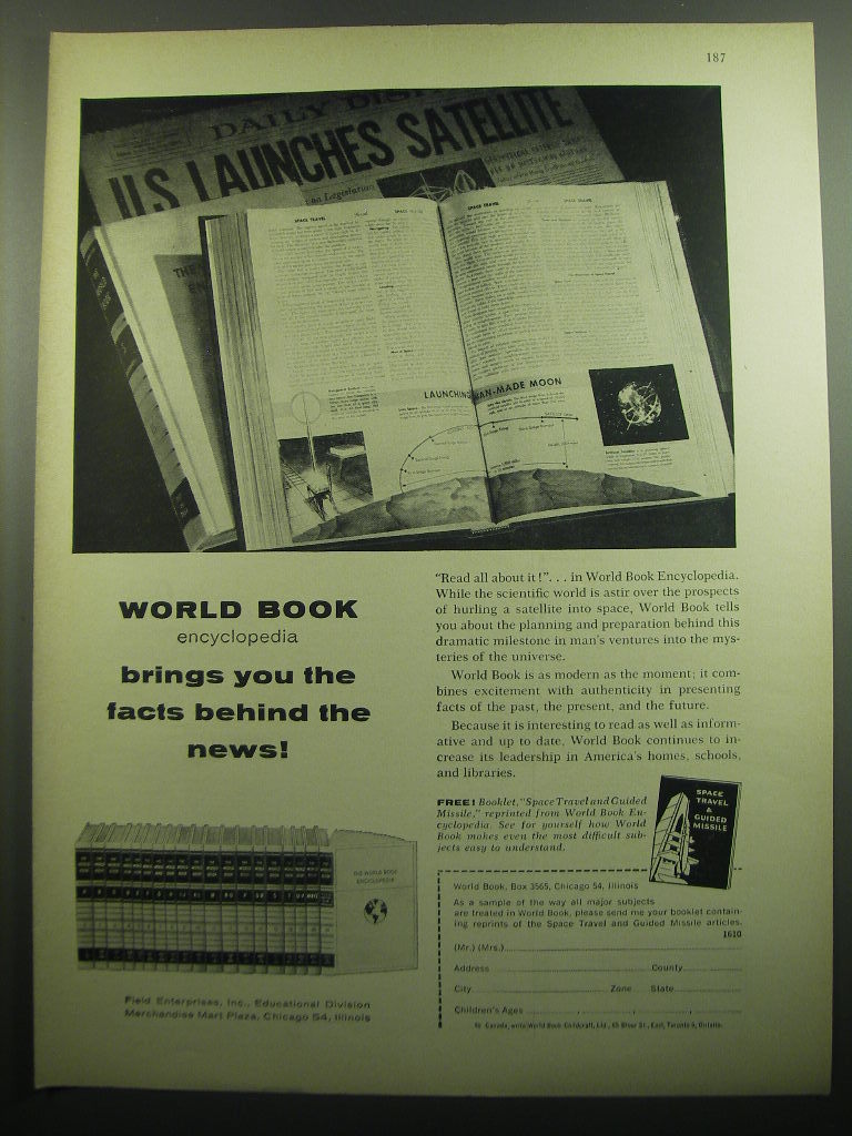 1957 World Book Encyclopedia Ad - World Book encyclopedia brings you ...