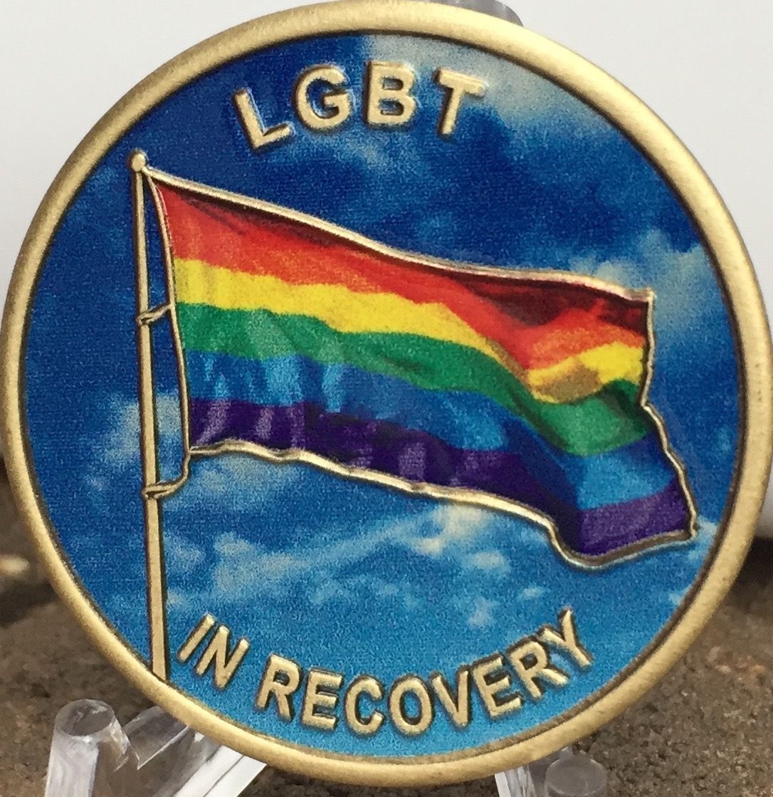 LGBT In Recovery Bronze Color Rainbow Flag Medallion Sobriety Serenity ...