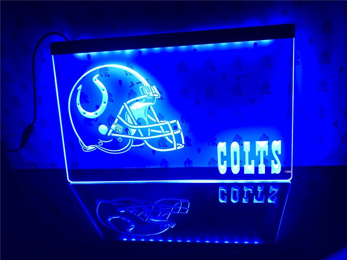 NFL INDIANAPOLIS COLTS LED Neon Sign for Game Room,Office,Bar,Man Cave ...