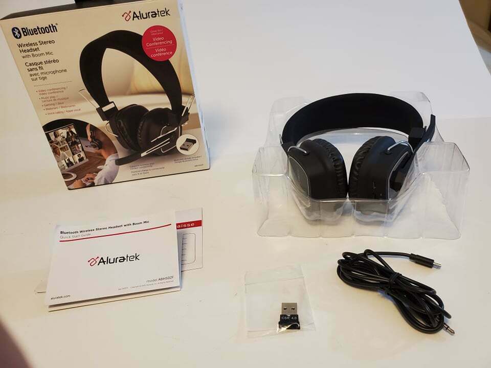 Aluratek Wireless Stereo Headset with Boom Microphone and Bluetooth ...