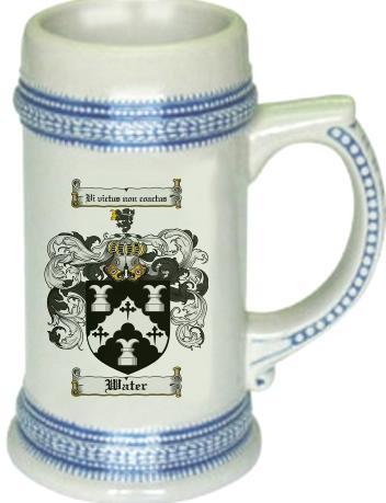 Water Coat of Arms Stein / Family Crest Tankard Mug - Coat of Arms