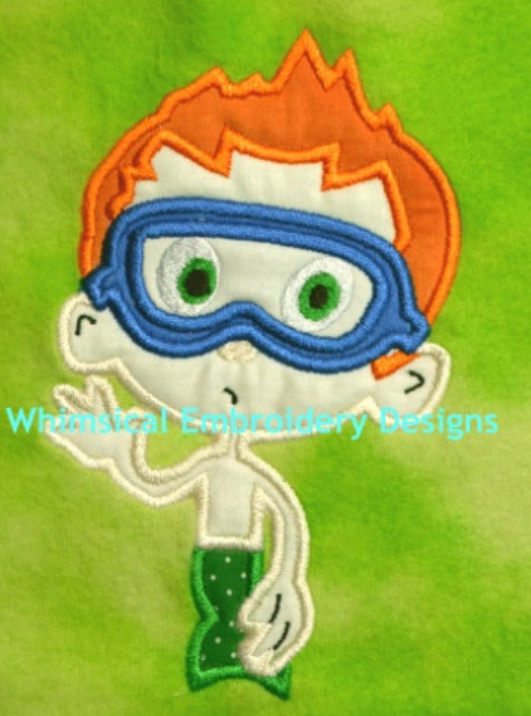Nonny Bubble Guppies Applique Machine Embroidery Designs - Digital Art