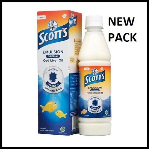 12 Bottles X 400ml SCOTT Emulsion Cod Liver Oil EXTRA Original Flavor ...