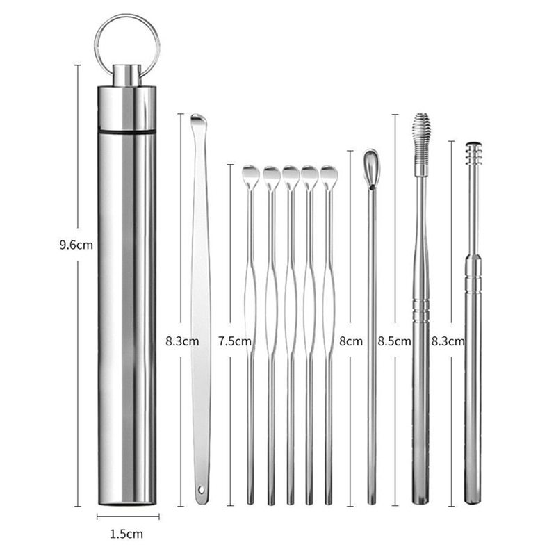 109pcsset Ear Wax Pickers Stainless Steel Earpick Wax Remover Piercing Kit Ear Ear Wax Removers