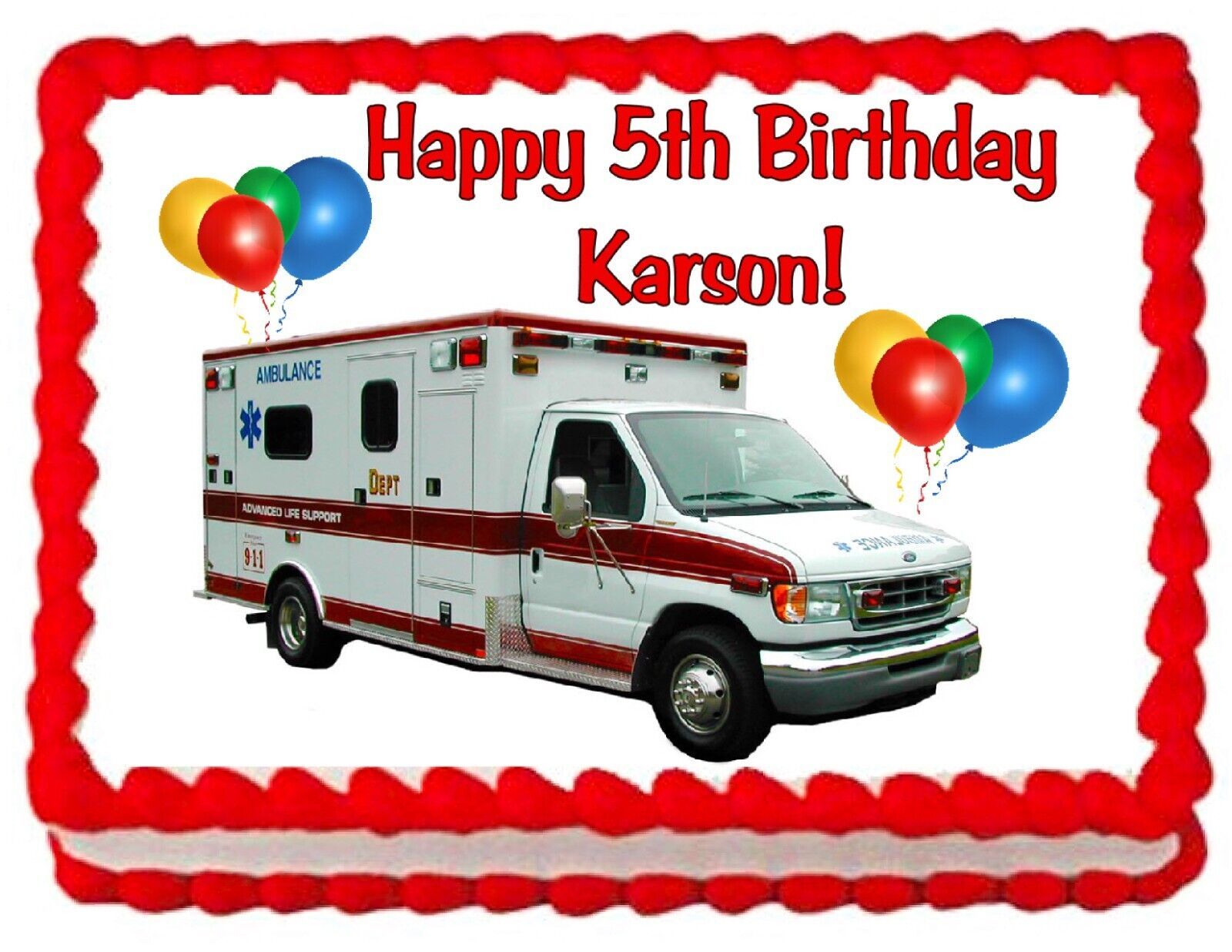 EMT Ambulance party edible cake topper and similar items